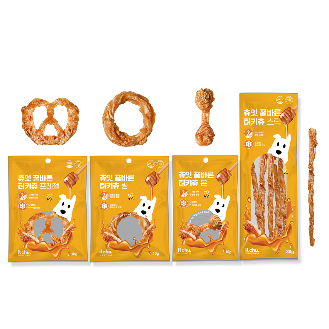 웰컴딜 츄잇 꿀바른 터키츄 4종 스틱프레첼링본 오래먹는 수제간식 터키츄 앱쿠폰적용가 2400원 핏펫몰